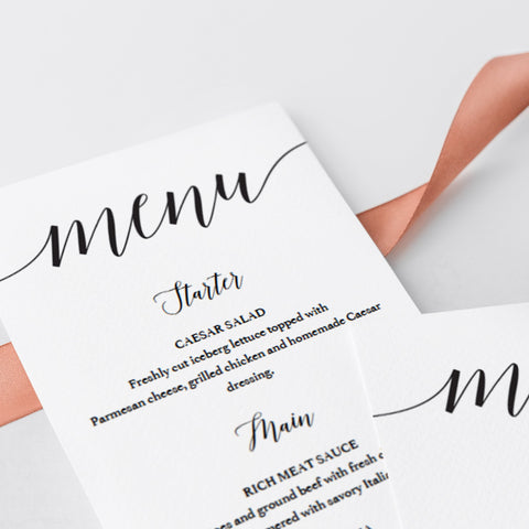 DIY Menu Template | Black & White | Calligraphy font – LittleSizzle