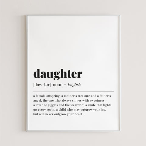 Daughter Definition Print | Gift for Daughter | Digital Wall Art ...