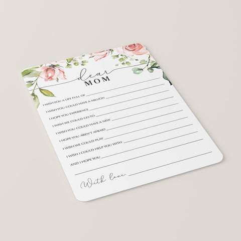 Dear Mom Letter Wishes for Mother's Day Template | Printable & Virtual ...