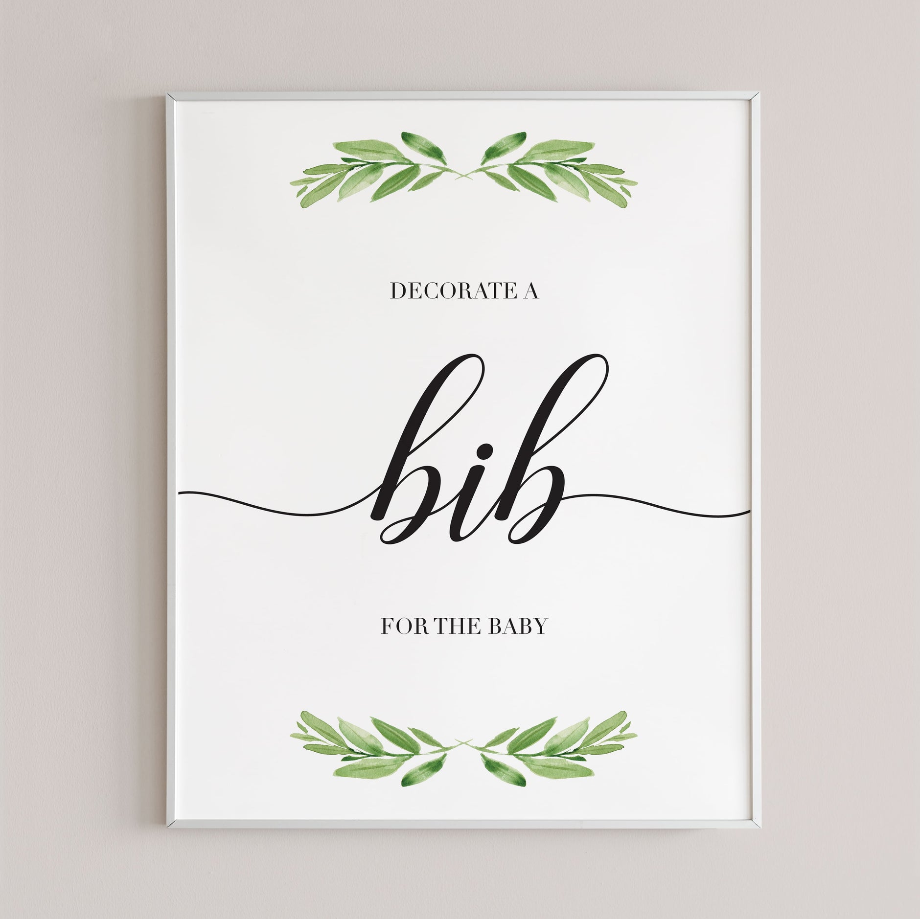 Decorate A Bib Signs | Printable Baby Shower Decorations – LittleSizzle