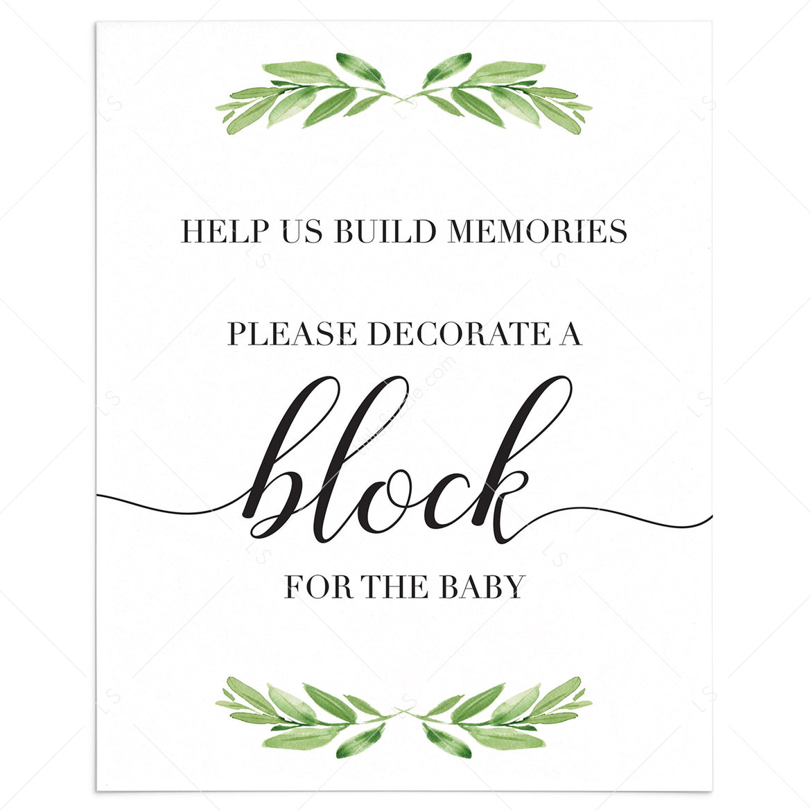 Printable Baby Shower Decorate A Block signs | Instant download ...