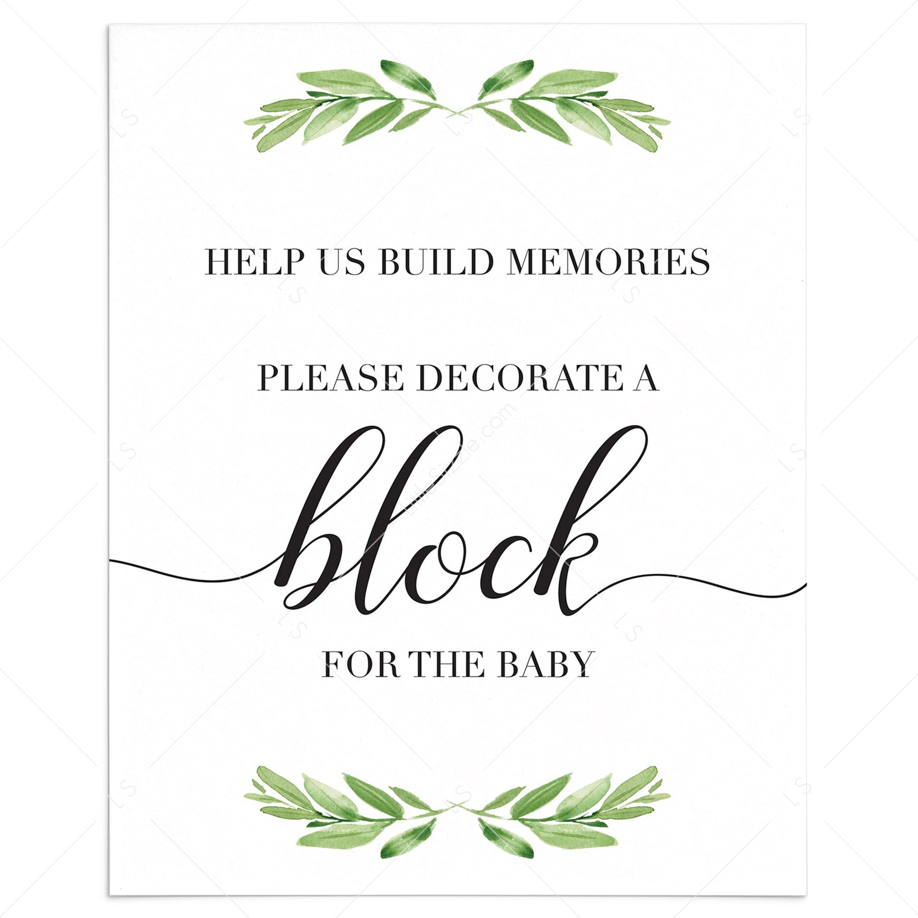Printable Baby Shower Decorate A Block signs | Instant download ...
