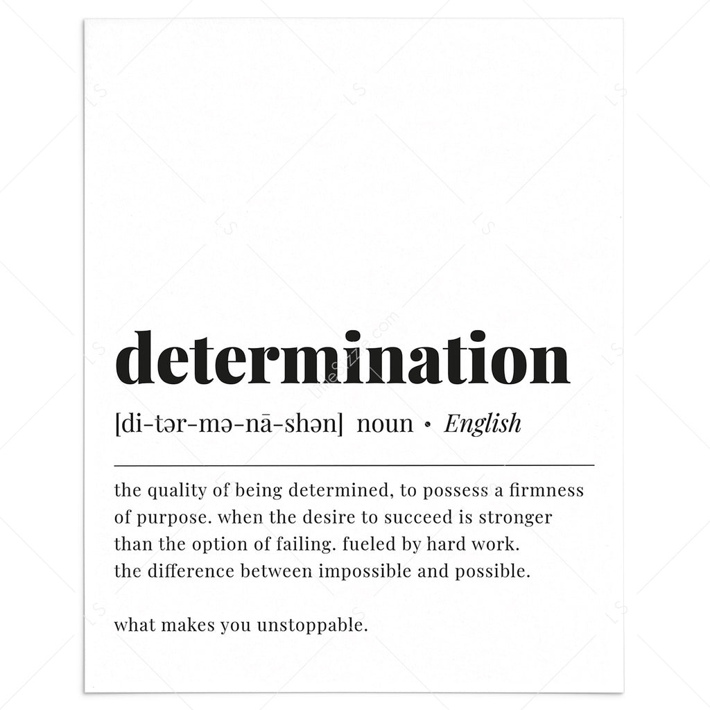 Determination Definition Print | Motivational Wall Art | Instant ...
