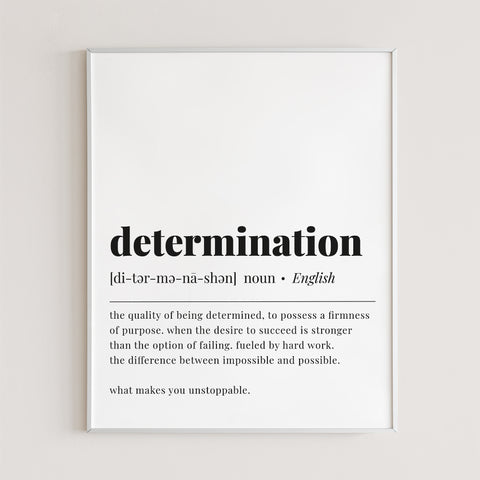 Determination Definition Print | Motivational Wall Art | Instant ...