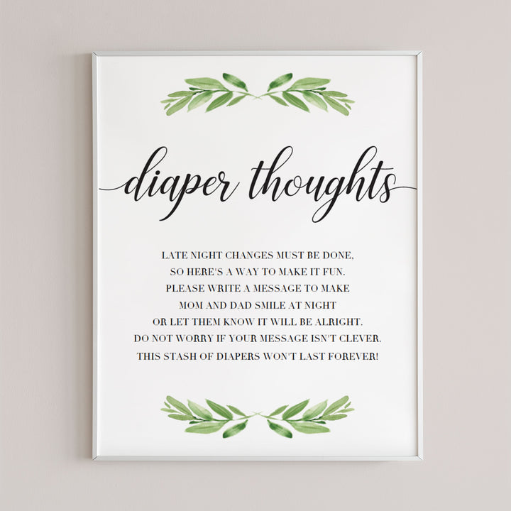 Printable Diaper Thoughts signs for baby shower | Late Night Diapers ...