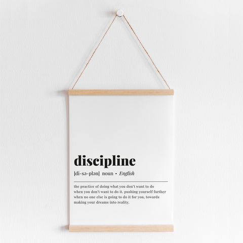 Discipline Definition Print | Motivational Wall Art | Instant Download ...