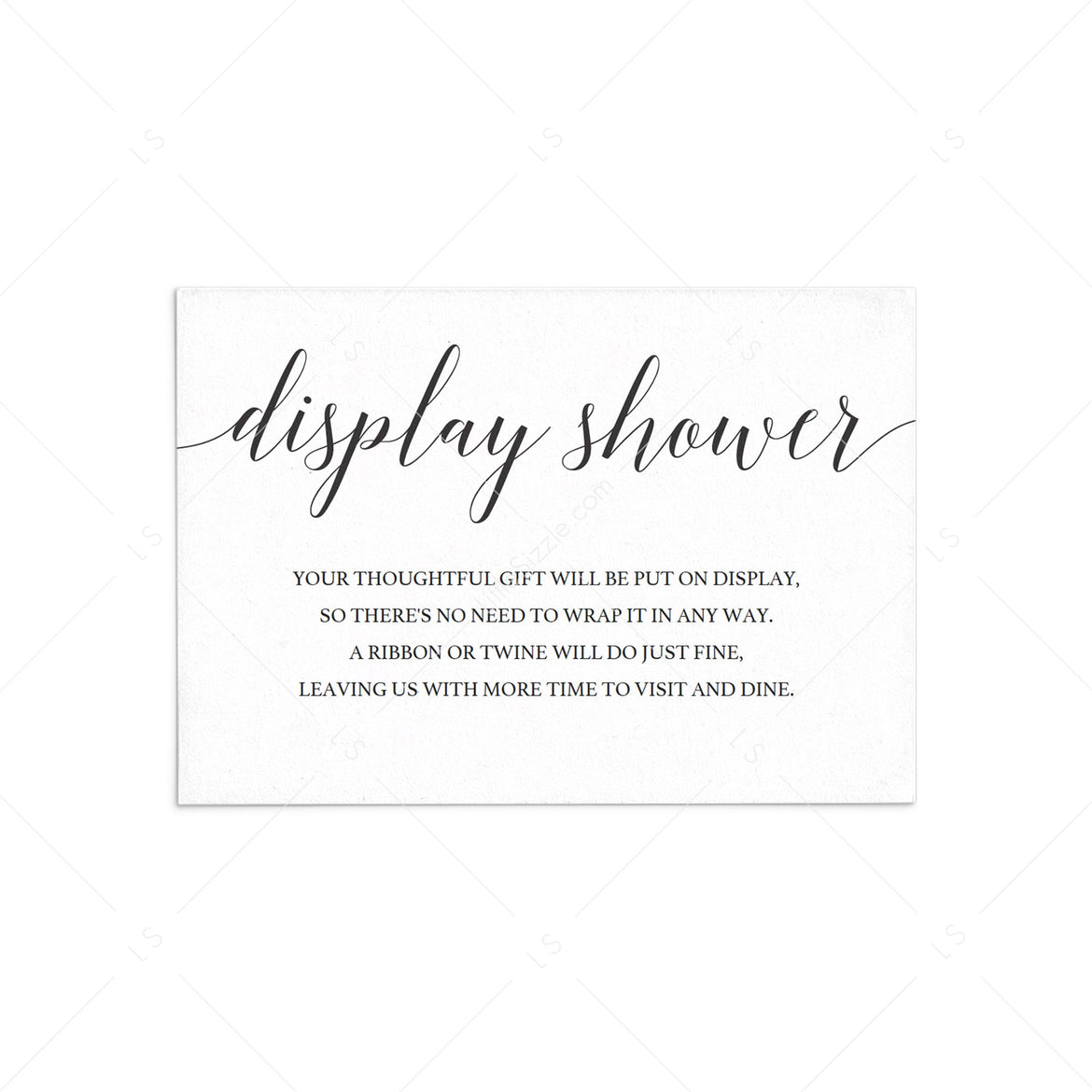 Display Shower Insert Cards | Editable Templates | Instant Download ...