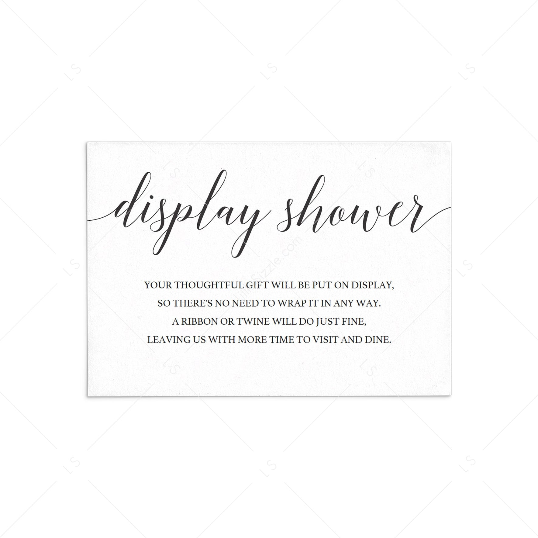 Display Shower Insert Cards | Editable Templates | Instant Download ...
