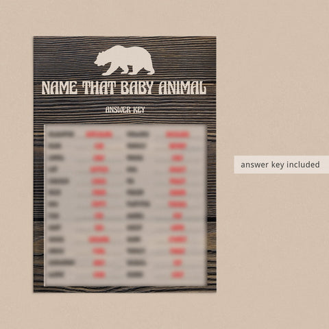 Bear Baby Party game Name That Baby Animal printable | Instant download ...