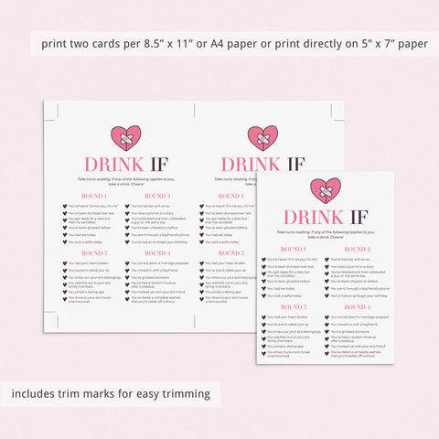 Breakup Party Drink If Game Printable | Single Girls Night Games ...