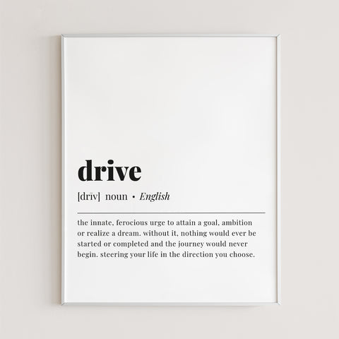 Drive Definition Print | Motivational Wall Art | Instant Download ...