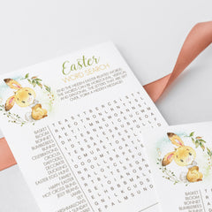 Printable Easter Word Search Game With Hidden Message | Instant ...
