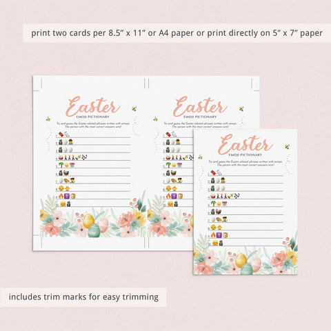 Easter Emoji Pictionary with Answers Printable | Instant Download ...