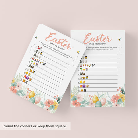 Easter Emoji Pictionary with Answers Printable | Instant Download ...
