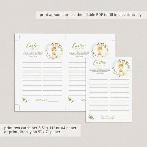 Happy Easter Word List Game | Printable & Virtual | Instant Download ...