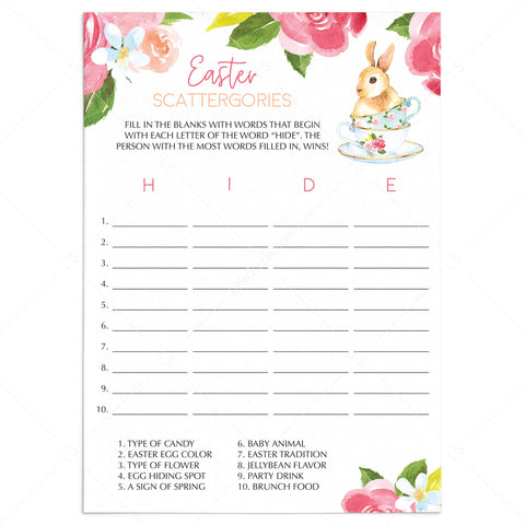 (Virtual) Easter Game for Kids | Scattergories | Instant Download ...