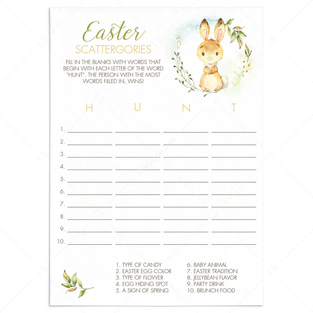 Easter Scattergories | Printable & Virtual Digital Files | Instant ...