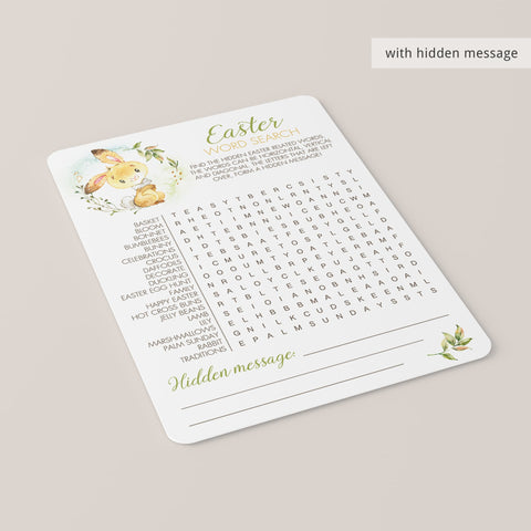 Printable Easter Word Search Game With Hidden Message | Instant ...