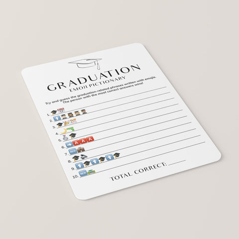 Graduation Emoji Game with Answer Key Printable | Instant Download ...