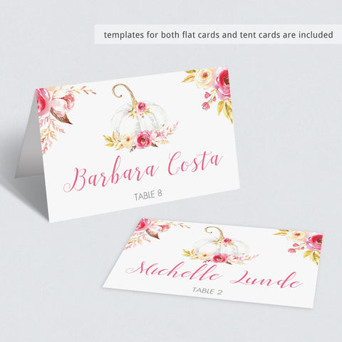 Pumpking Decorations Seating Tent Cards template | Instant download ...