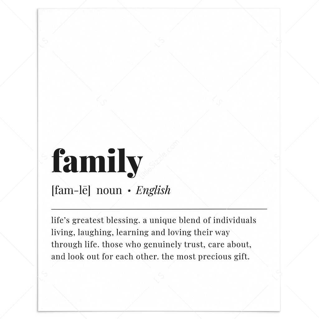 Family Definition Print | Family Home Decor | Instant Download ...