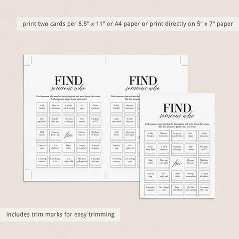 Icebreaker Bingo Find Someone Who Printable | Instant Download ...