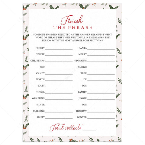 Finish The Phrase Christmas Group Game Download | Virtual Christmas ...