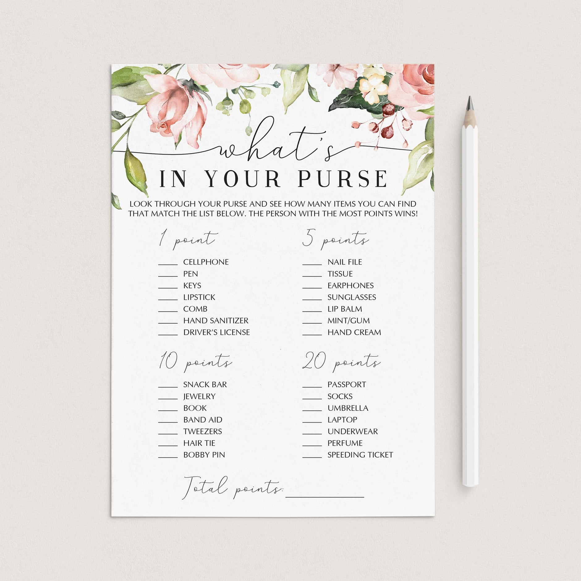 What's In Your Purse Game Printables | Instant Download – LittleSizzle