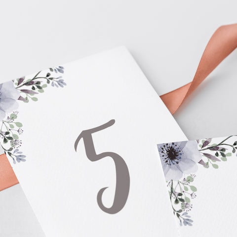 Editable Table Numbers | Purple Floral | LittleSizzle