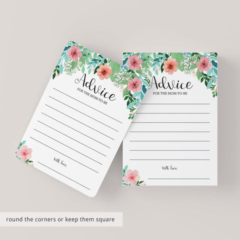 Baby Shower Advice Cards Printable | Advice for Mom, Advice for Mum ...