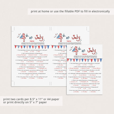 8 Fun Fourth of July Games | Printable & Fillable PDF Templates ...