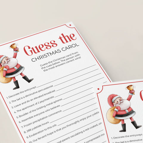 Christmas Carol Riddles Printable | Guess The Christmas Song – LittleSizzle