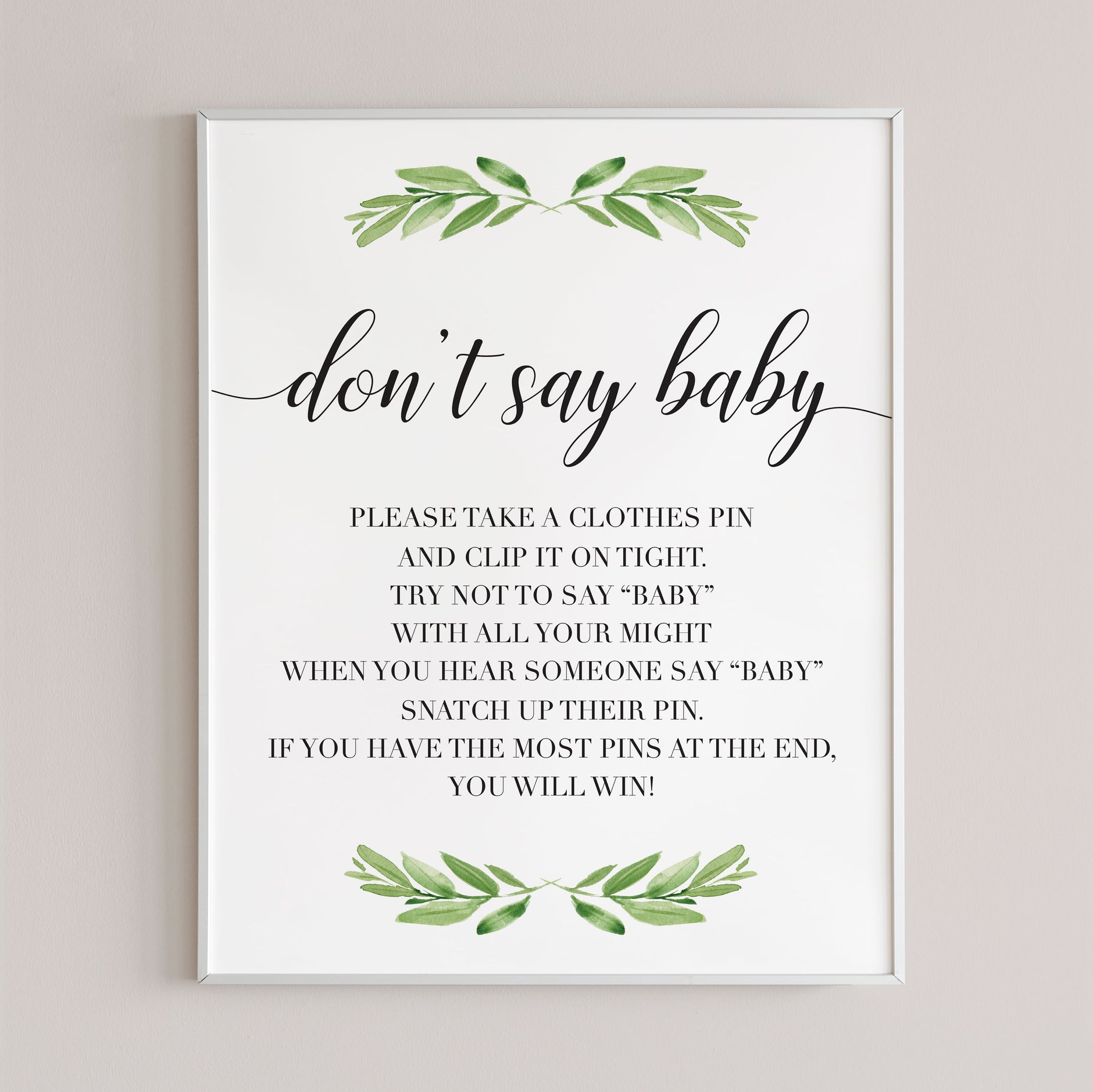 Printable baby shower Don't Say Baby game signs | Instant download ...