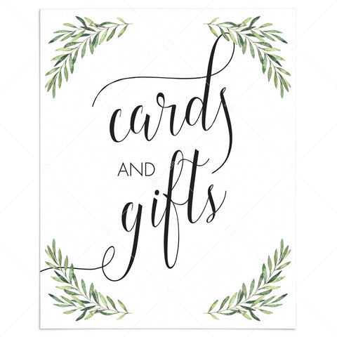 Gift Table sign printable Greenery | Instant download – LittleSizzle