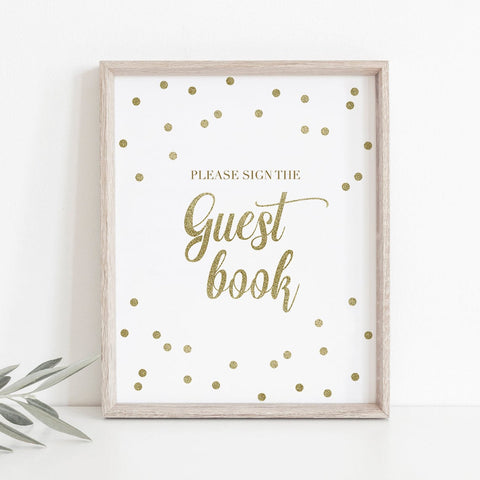 Gold Please Sign the Guest Book sign printable | Instant download ...