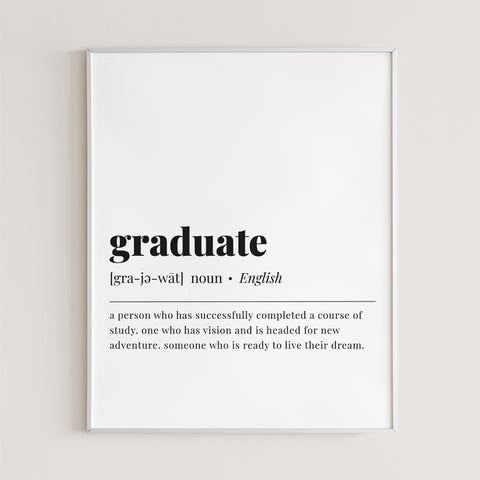 Graduate Definition Print | 2023 Graduation Gift | Digital Download ...