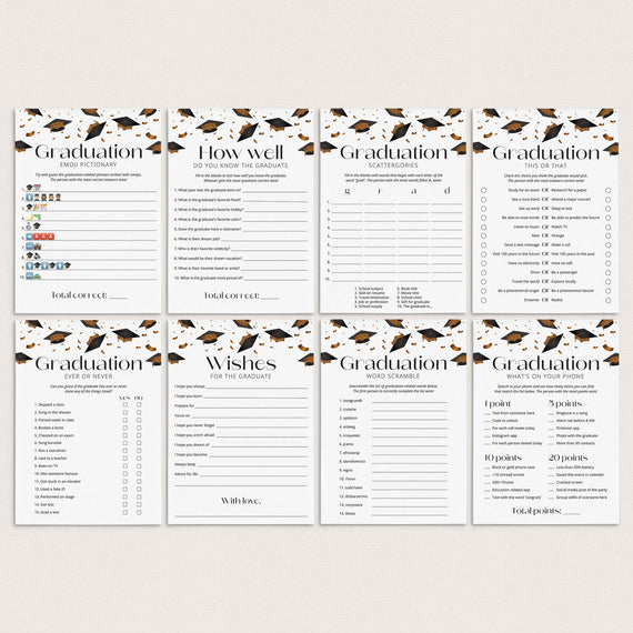 Graduation Games | Class of 2025 Grad Party Games Printable – LittleSizzle
