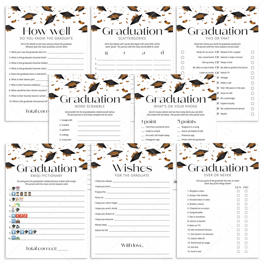 Graduation Games | Class of 2025 Grad Party Games Printable – LittleSizzle