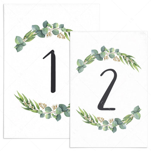 Botanical Table Numbers template instant download | Greenery table ...