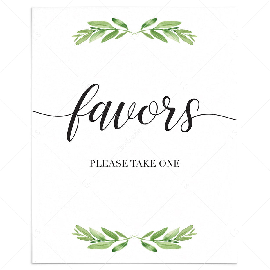 Printable party Favors table signs | Instant download – LittleSizzle