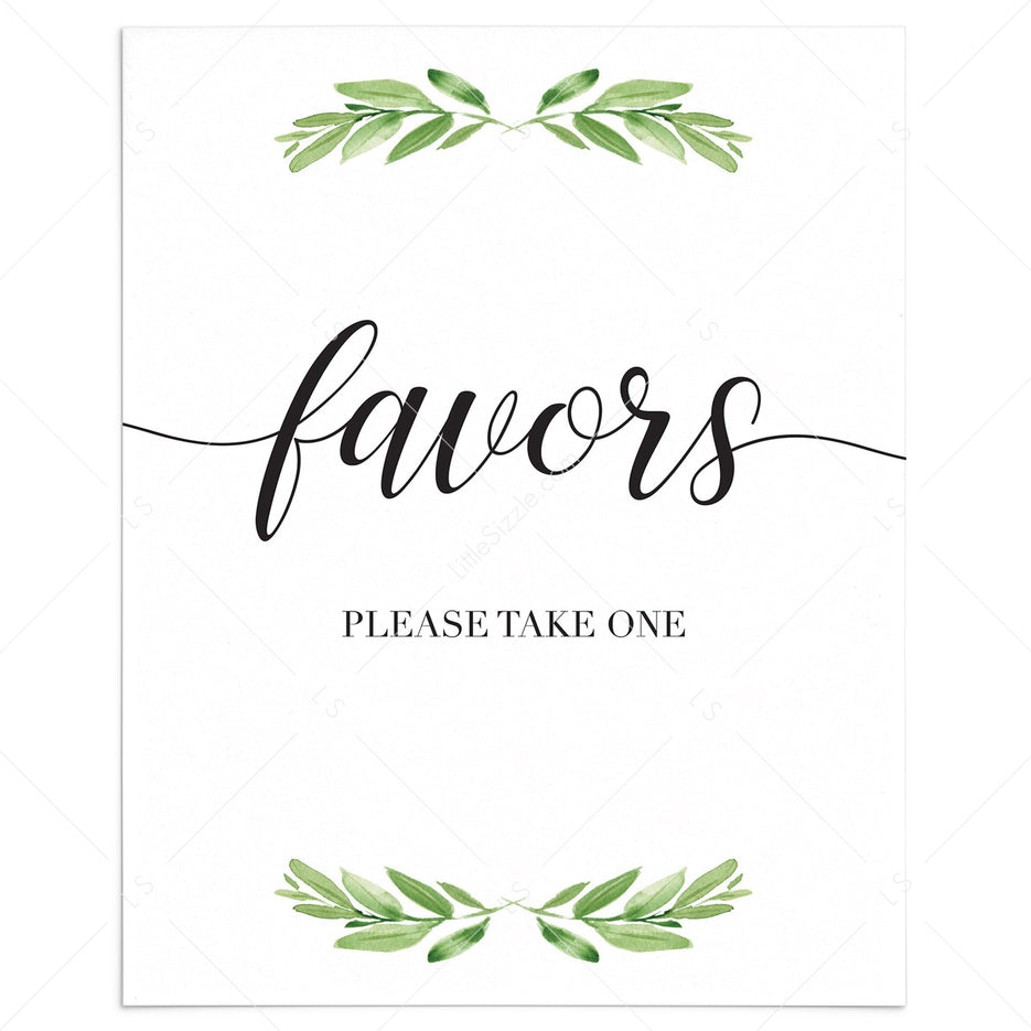 Printable party Favors table signs | Instant download – LittleSizzle
