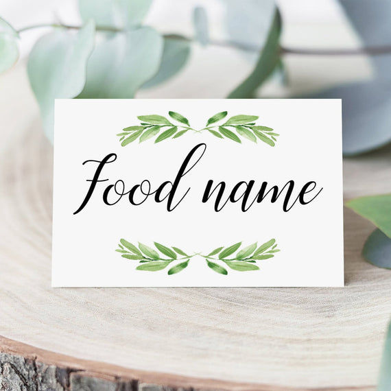 Printable Food Cards Editable PDF Templates | Instant download ...