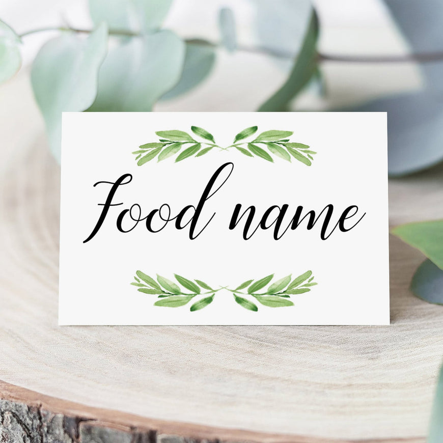 Printable Food Cards Editable PDF Templates | Instant download ...