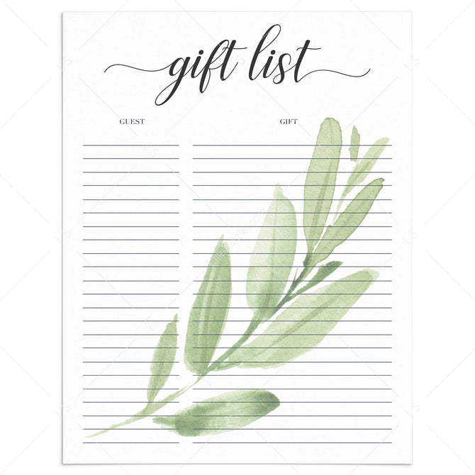 Printable Gift Lists | Party Planner Sheets | Instant Download – tagged ...
