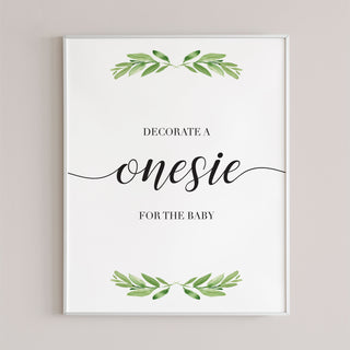 Decorate A Onesie Baby Shower Sign Printables | Instant download ...
