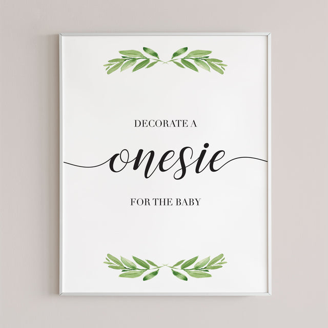 Decorate A Onesie Baby Shower Sign Printables | Instant download ...