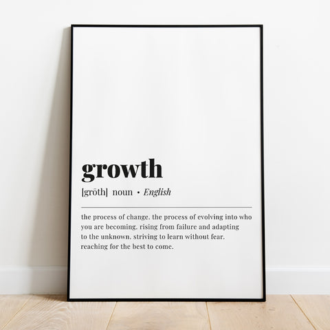 Growth Definition Print | Inspirational Wall Art | Instant Download ...