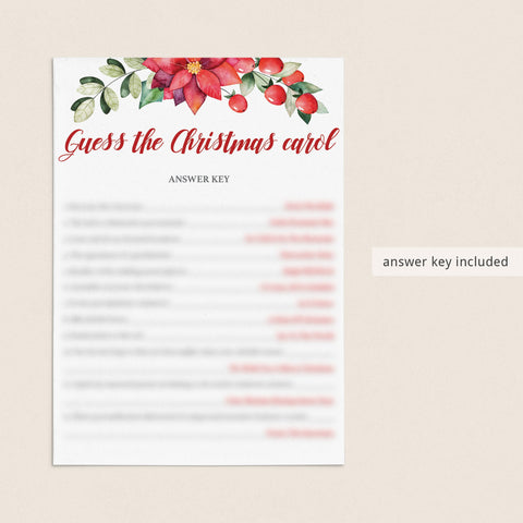 Christmas Carol Guessing Game Printable | Instant Download – LittleSizzle