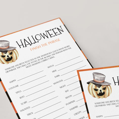 DIY Halloween Game for Groups Finish The Phrase Printable – LittleSizzle
