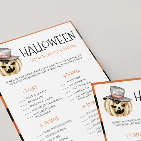 Halloween What's On Your Phone Game Printable | Instant Download ...